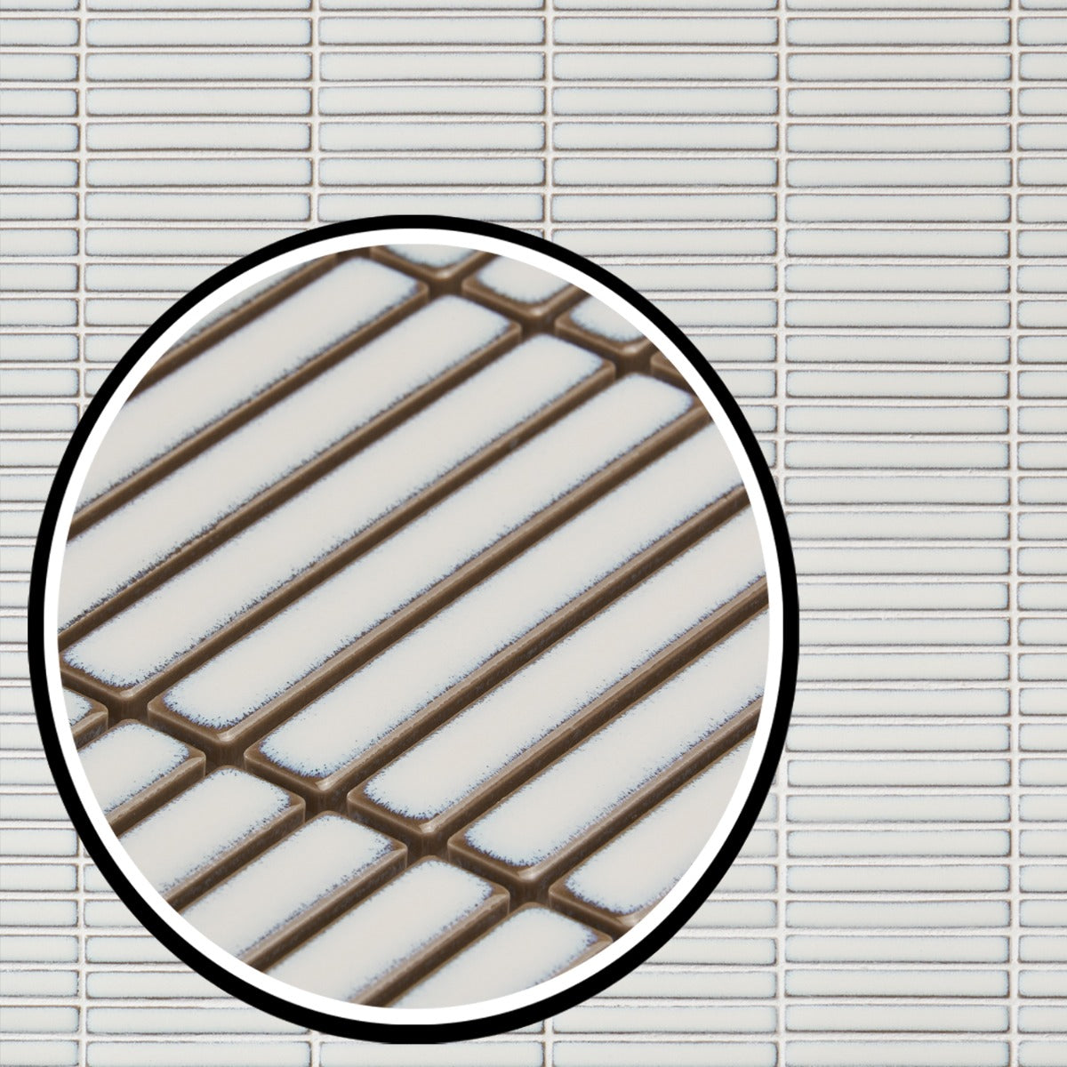 Kai Snow White 1x4" Tri-Stacked Glossy Porcelain Mosaic Tile – Super Arbor