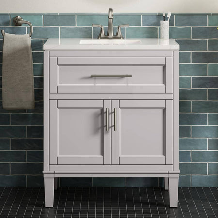 KOHLER Chesil 30in. Single Sink Freestanding Atmos Grey Bath Vanity wi ...