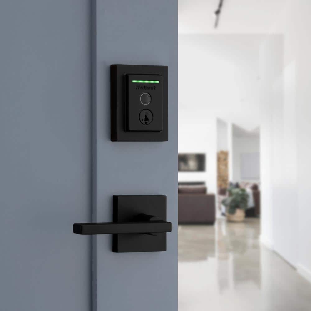 Kwikset Halo Touch Smart Lock with Halifax Lever, Matte Black – Finger ...