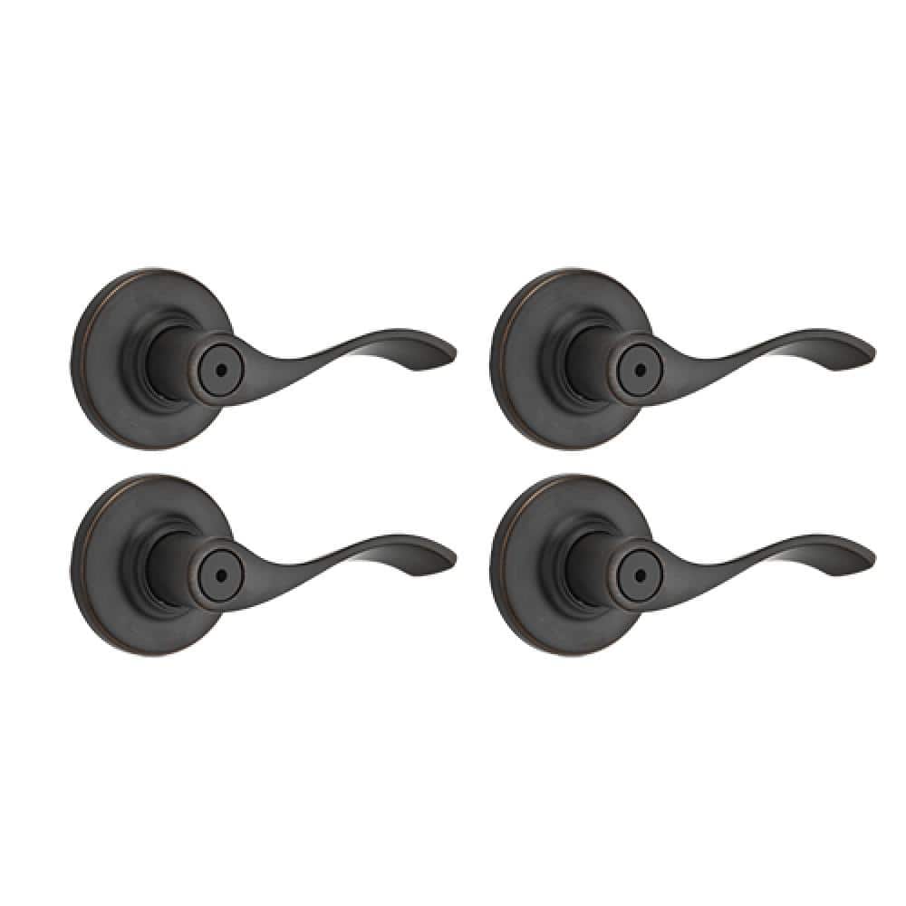 Kwikset Balboa Venetian Bronze Privacy Door Handle with Lock for Bedro ...