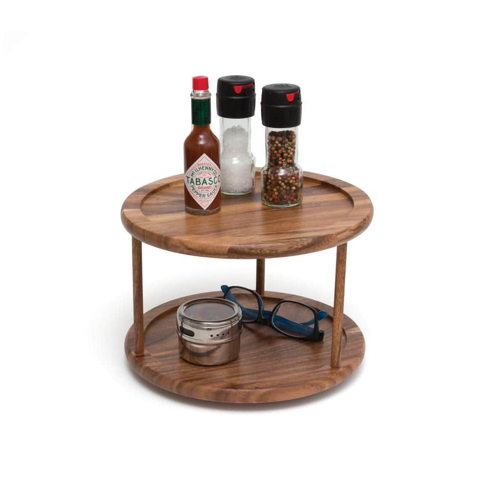 Lipper International 10 in. 2-Tier Acacia Lazy Susan Turntable – Super ...