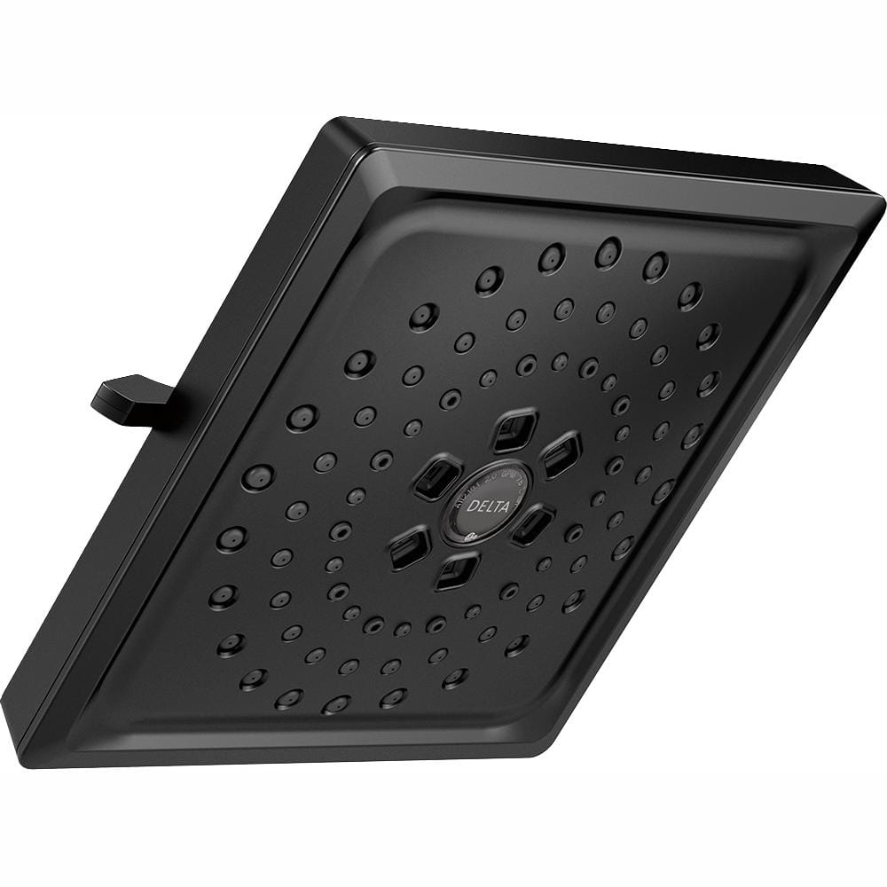 Delta 3-Spray 7.63 in. Wall-Mount Fixed Rain H2Okinetic Shower Head in ...