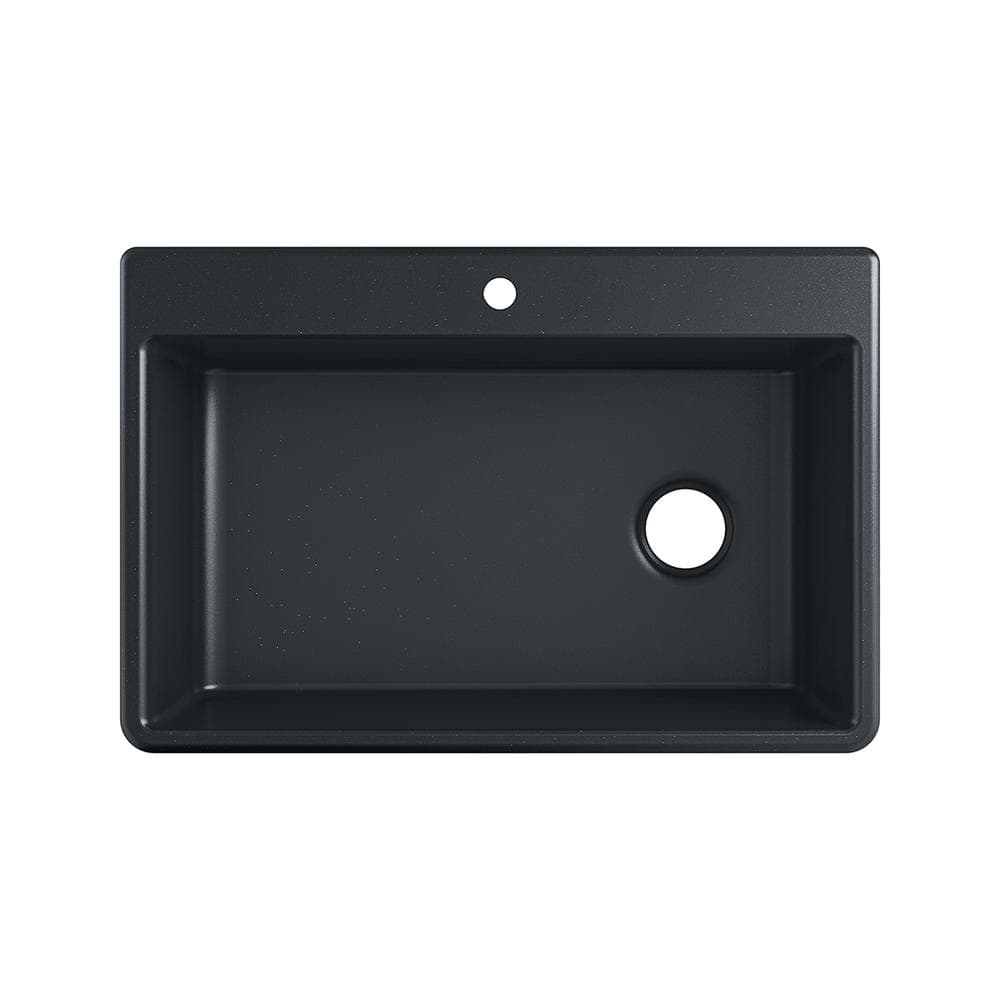 KOHLER Kennon 33 in. Drop-in/Undermount 1-Hole Single Bowl Neoroc Gran ...