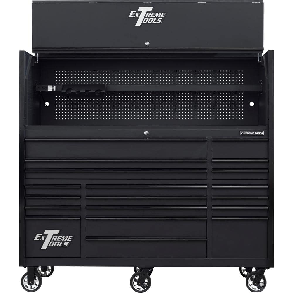 Extreme Tools RX Series Professional 72 in. W x 25 in. D Hutch 19-Draw ...