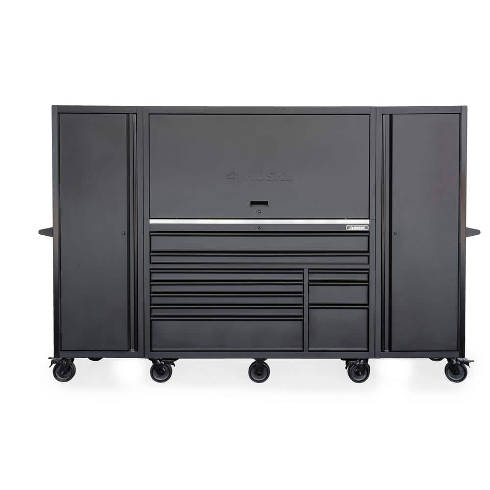Husky 62 in. W x 24 in. D Heavy Duty 10-Drawer Mobile Workbench with C ...