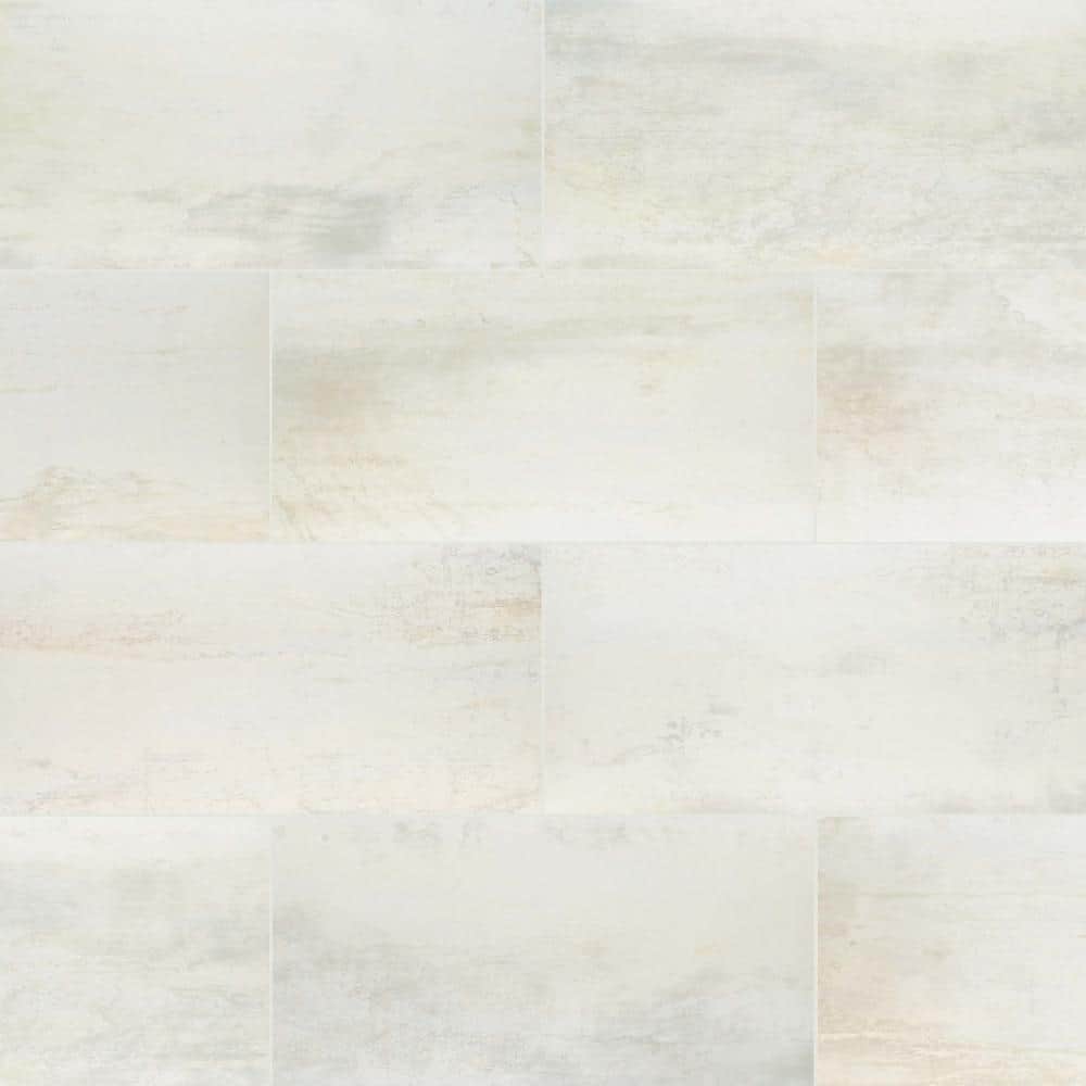 Metallic Blanche 12 in. x 24 in. Matte Porcelain Floor and Wall Tile ...