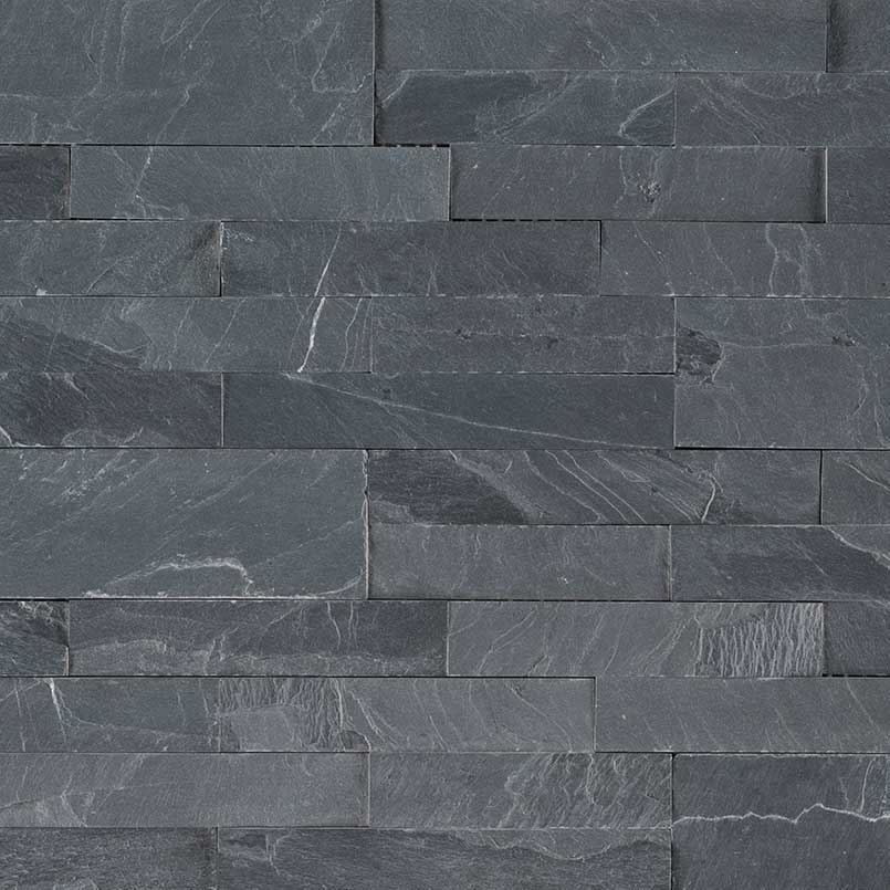 MSI Midnight Ash Veneer Peel and Stick 6 in. x 22 in. Honed Slate Wall ...