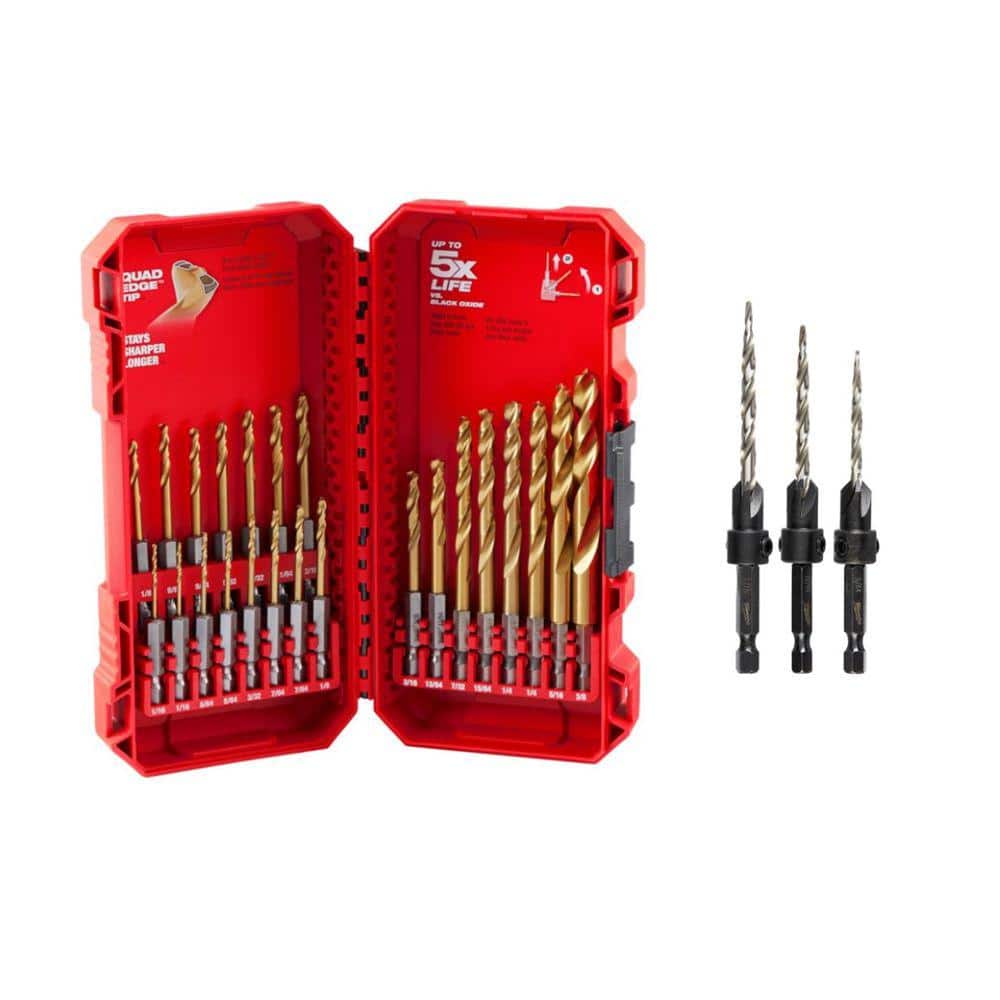 Milwaukee SHOCKWAVE Impact-Duty Titanium Drill Bit Set with Steel Coun – Super Arbor
