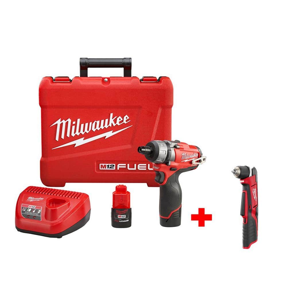 Milwaukee M12 FUEL 12V Cordless 1/4 in. Hex 2-Speed Screwdriver Kit wi ...
