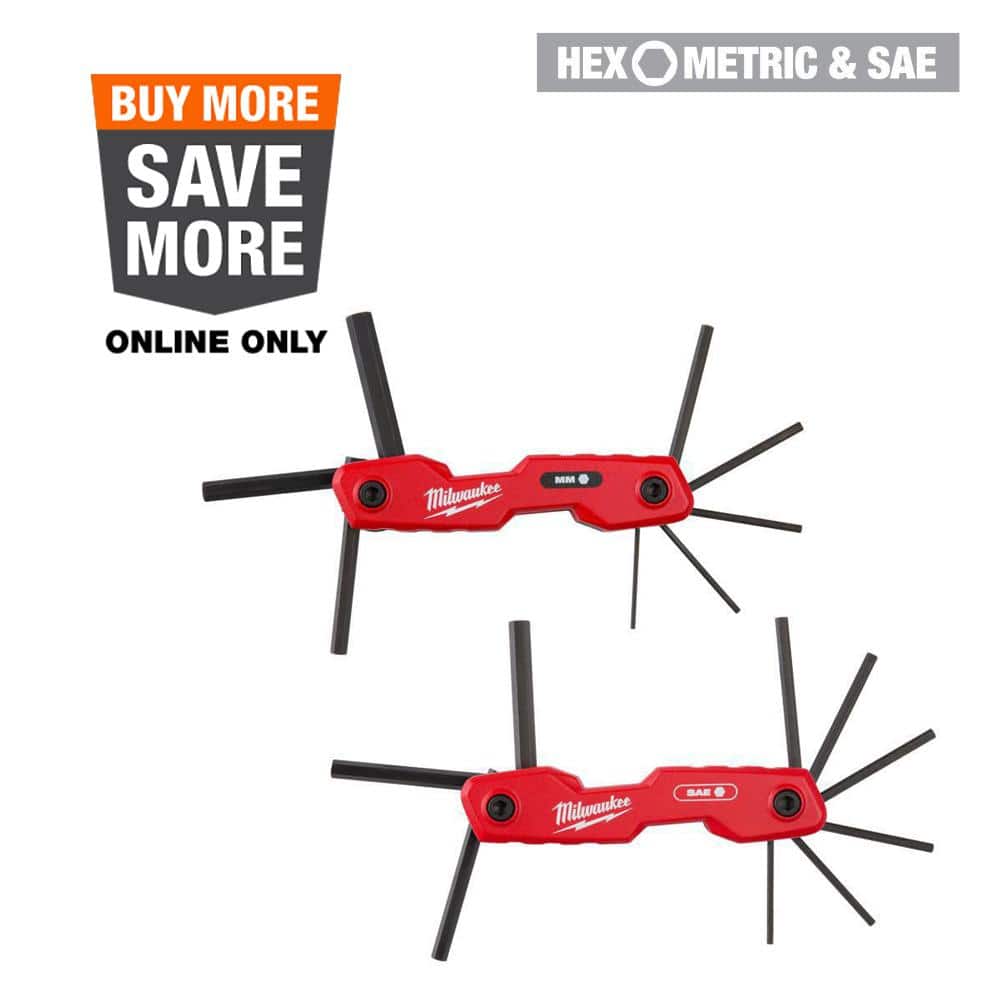 Milwaukee 17-Key Folding Hex Key Sets - SAE/Metric – Super Arbor