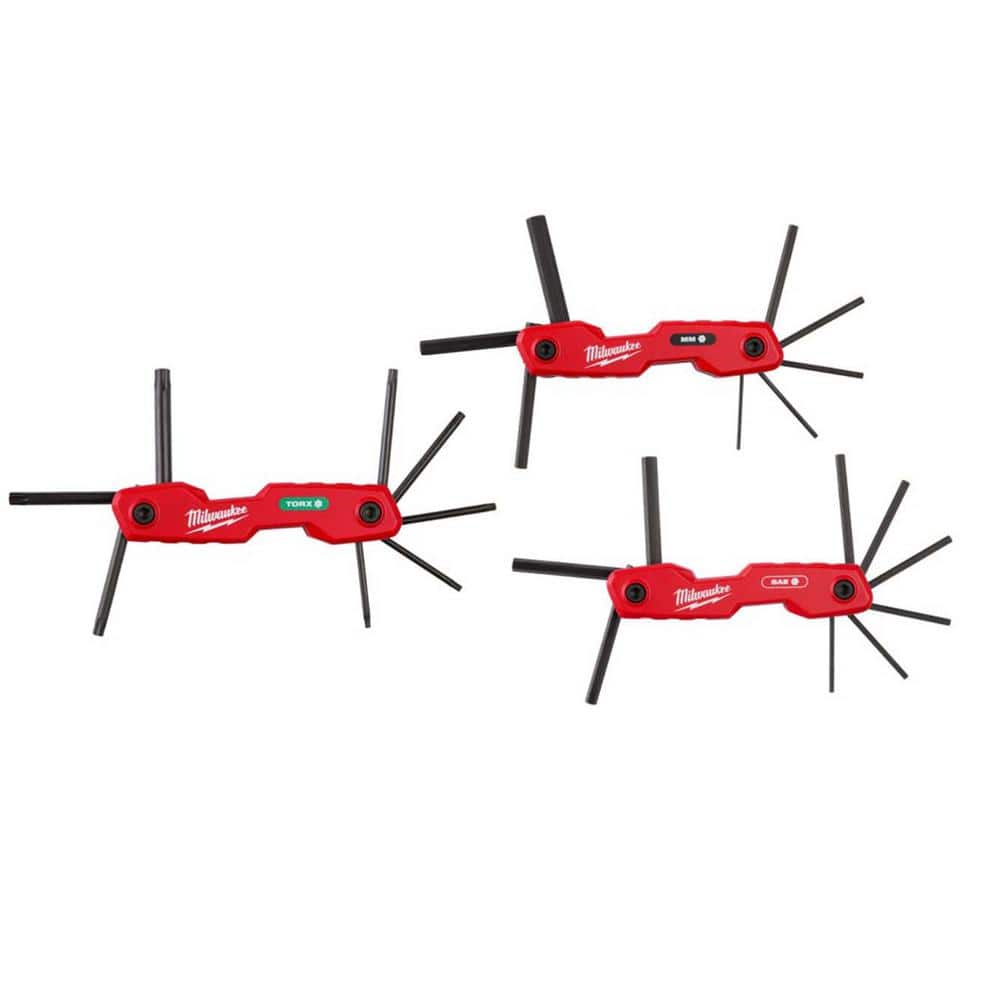 Milwaukee 8-Key Folding Torx Hex Key Set with 17- Key Folding Hex Key ...