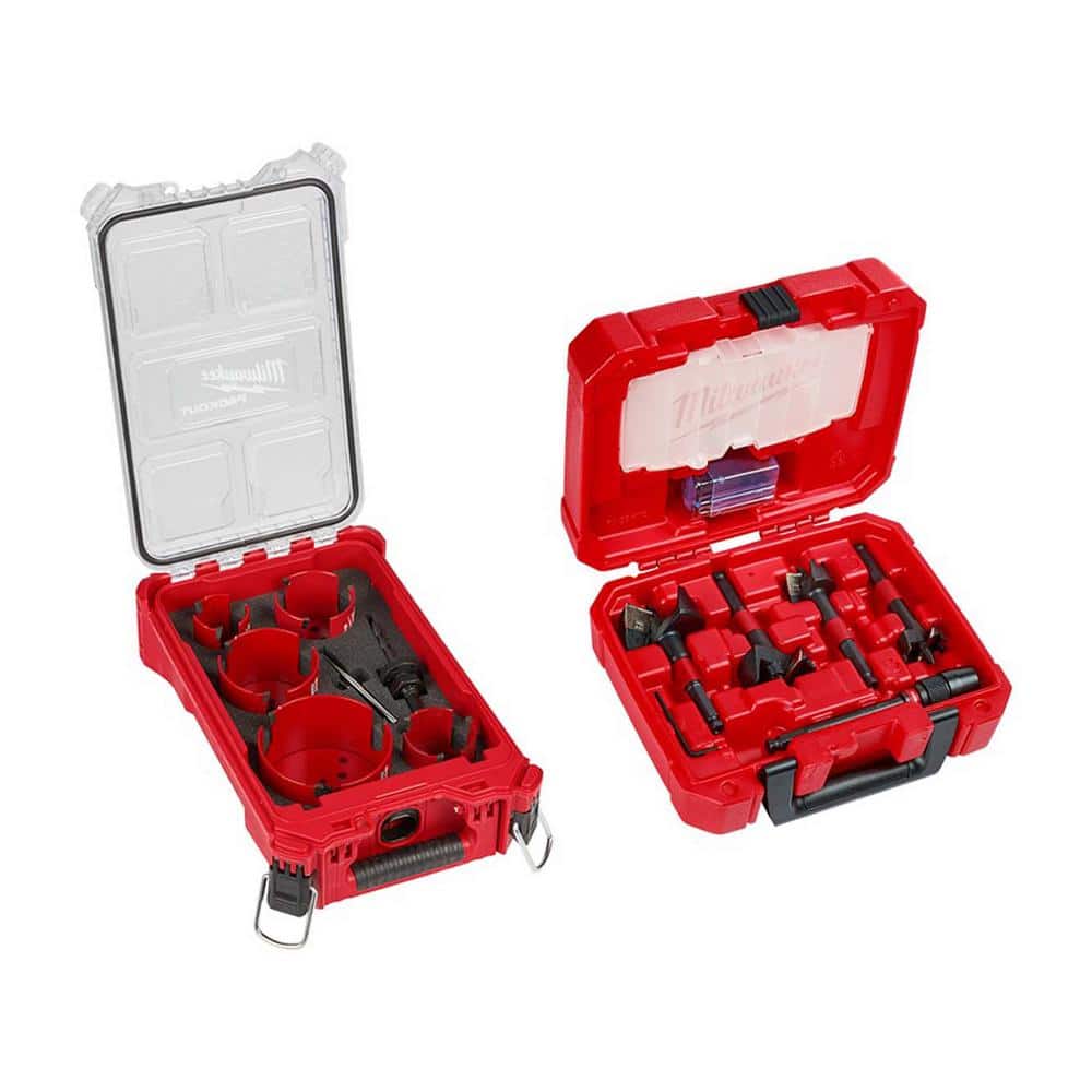 Milwaukee BIG HAWG Carbide Hole Saw Kit with PACKOUT Case & SWITCHBLAD ...