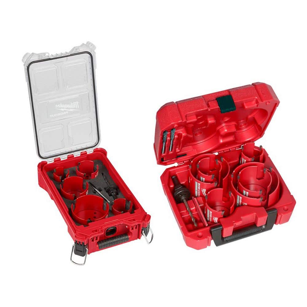 Milwaukee BIG HAWG Carbide Hole Saw Kit (19-Piece) with PACKOUT Case ...