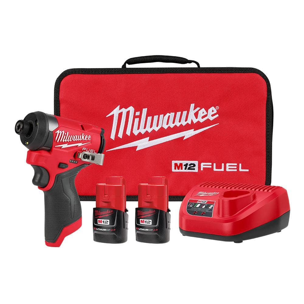 Milwaukee M12 FUEL 12-Volt Brushless 1/4 in. Hex Impact Driver Compact ...