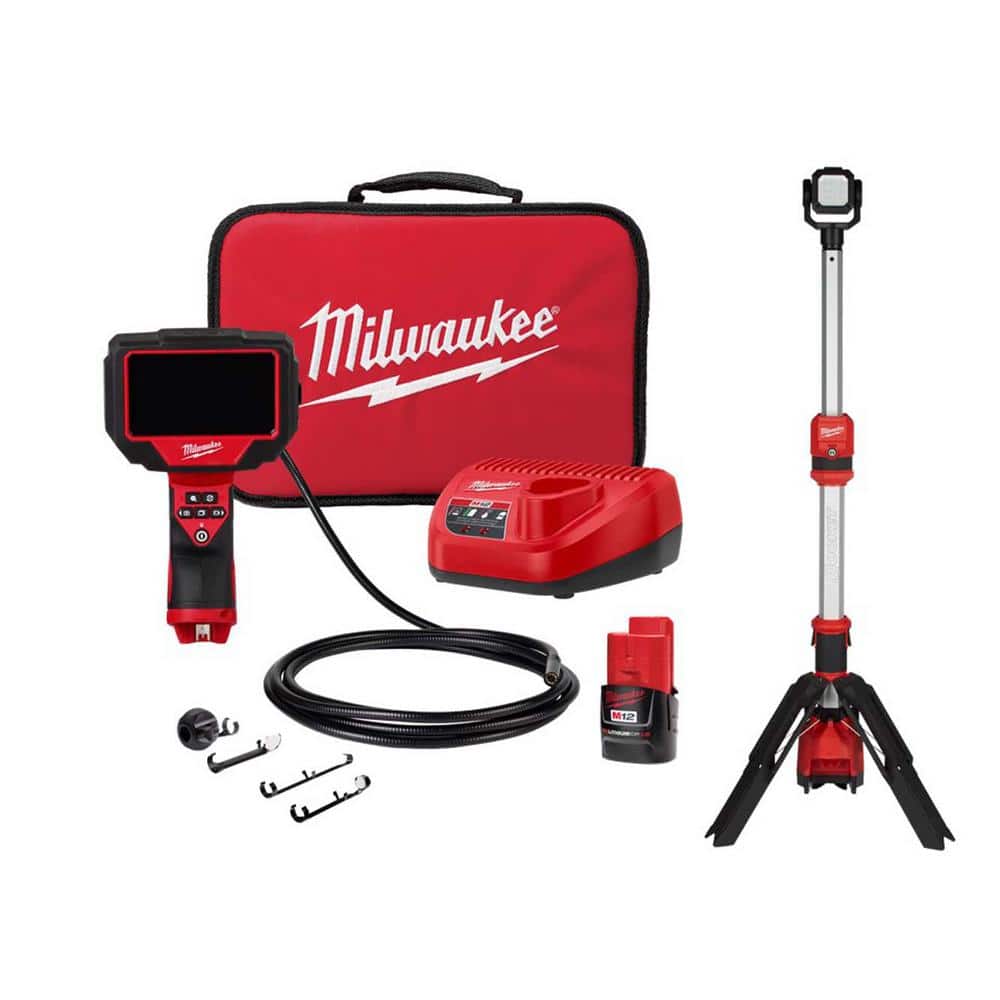 Milwaukee M12 12V Lithium-Ion Cordless M-SPECTOR 360-Degree 10 ft. Ins ...