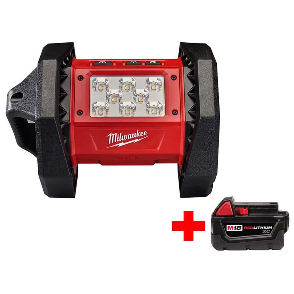 Milwaukee M18 18-Volt Lithium-Ion Cordless 1300-Lumen LED Flood Light ...
