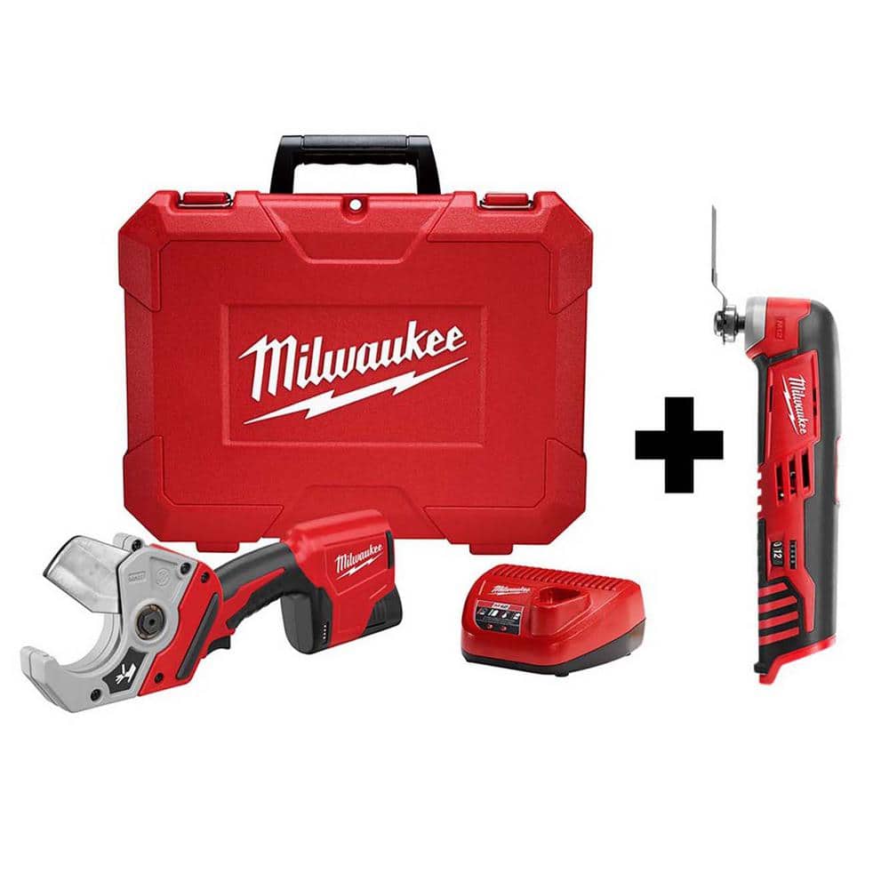 Milwaukee M12 12-Volt Lithium-Ion Cordless PVC Shear Kit with M12 Mult ...