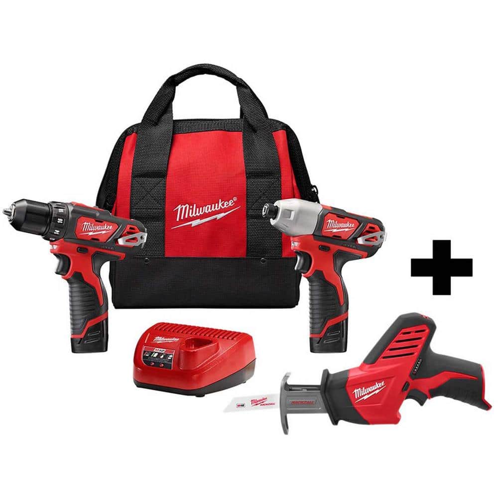 Milwaukee M12 12V Lithium-Ion Cordless Drill Driver/Impact Driver Comb ...