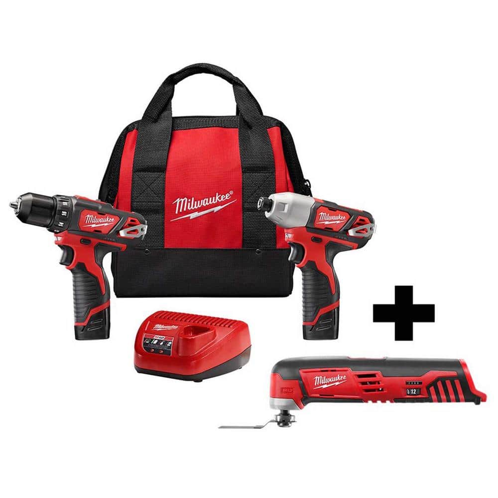 Milwaukee M12 12V Lithium-Ion Cordless Drill Driver/Impact Driver Comb ...
