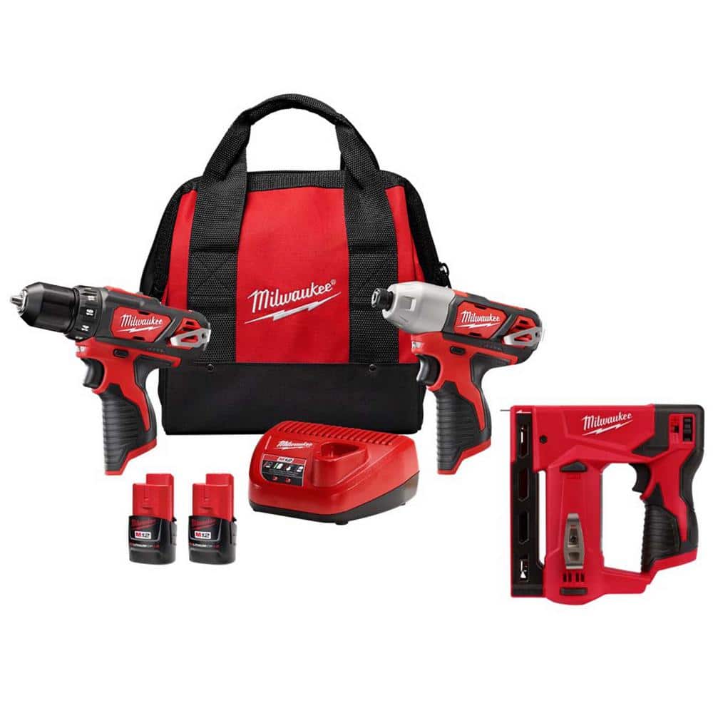 Milwaukee M12 12-Volt Lithium-Ion Cordless 2-Tool Combo Kit with M12 1 ...