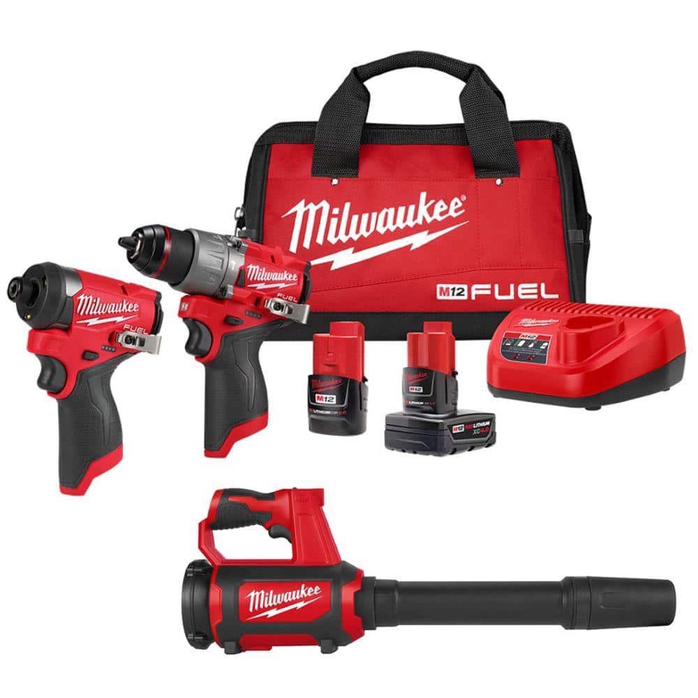 Milwaukee M12 FUEL 12-Volt Li-Ion Brushless Cordless Hammer Drill & Im ...