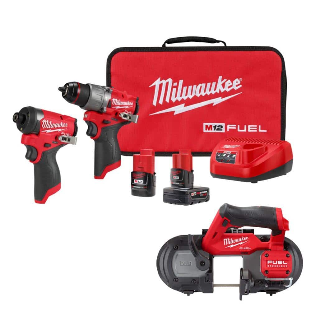 Milwaukee M12 FUEL 12-Volt Lithium-Ion Brushless Cordless Hammer Drill ...