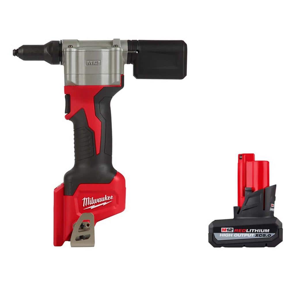 Milwaukee M12 12-Volt Lithium-Ion Cordless Rivet Tool with M12 CP High ...