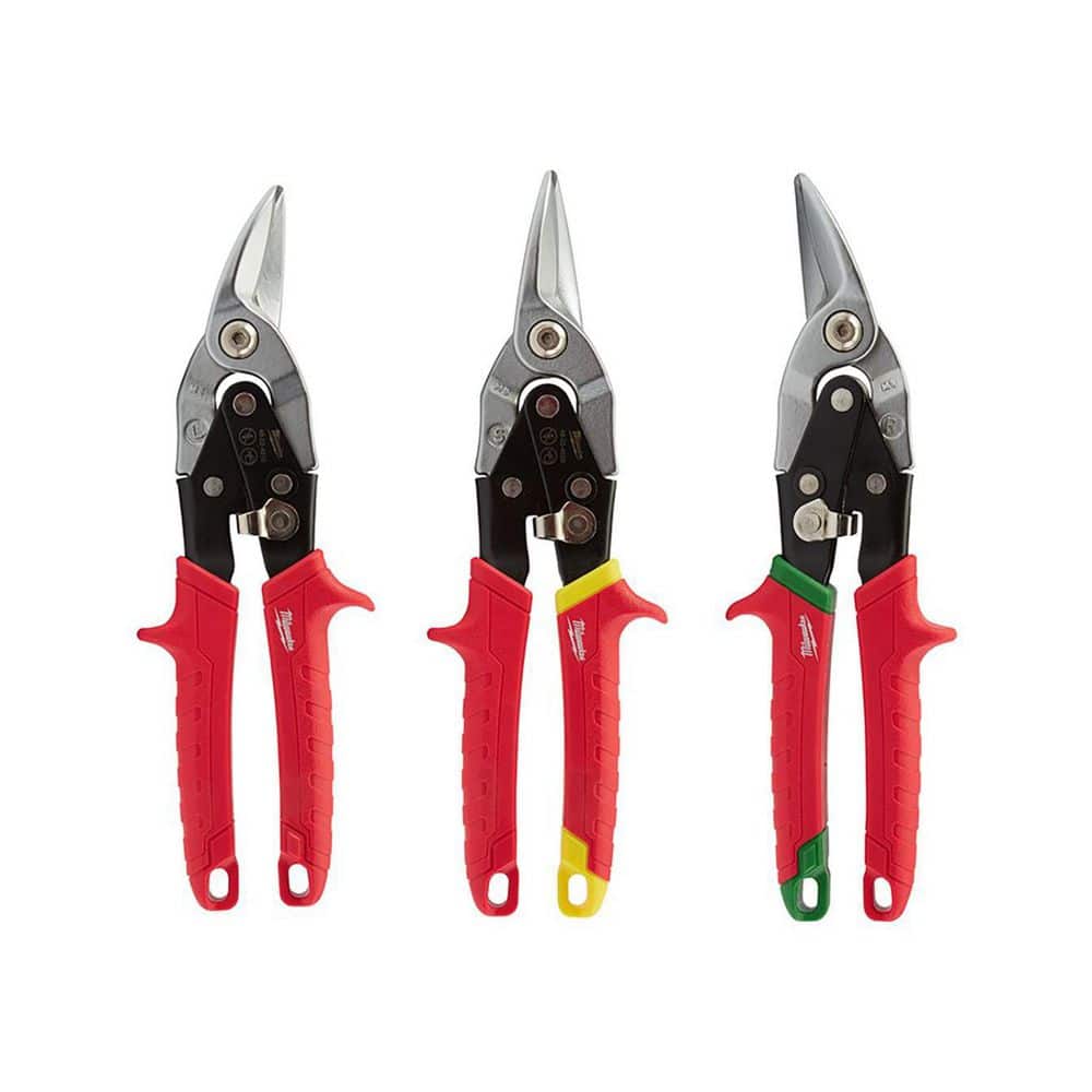 Milwaukee Left, Right, and Straight Aviation Snips Set (3‑Pack) – Super ...