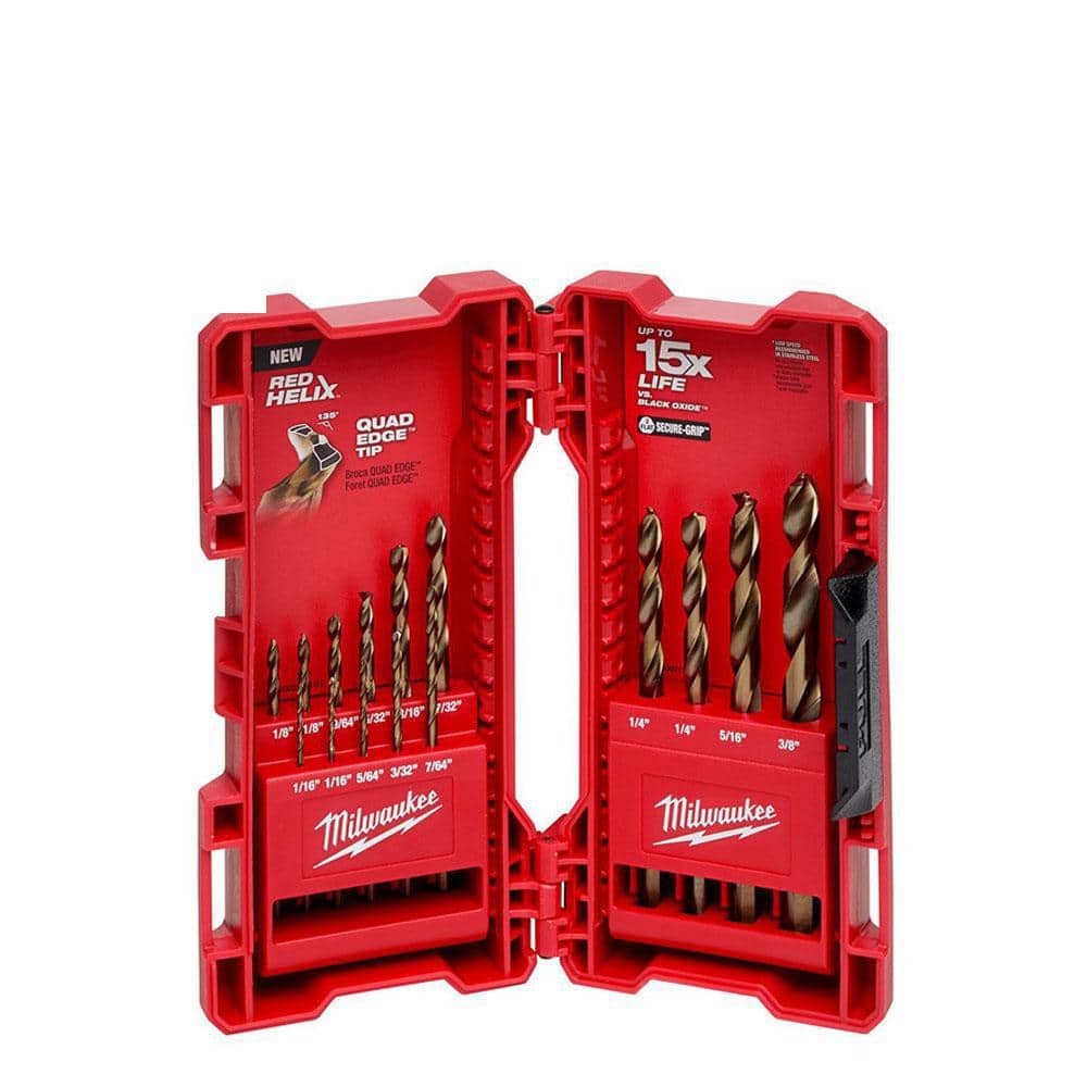 Milwaukee Cobalt RED HELIX Twist Drill Bit Set for Drill Drivers, 15-P ...