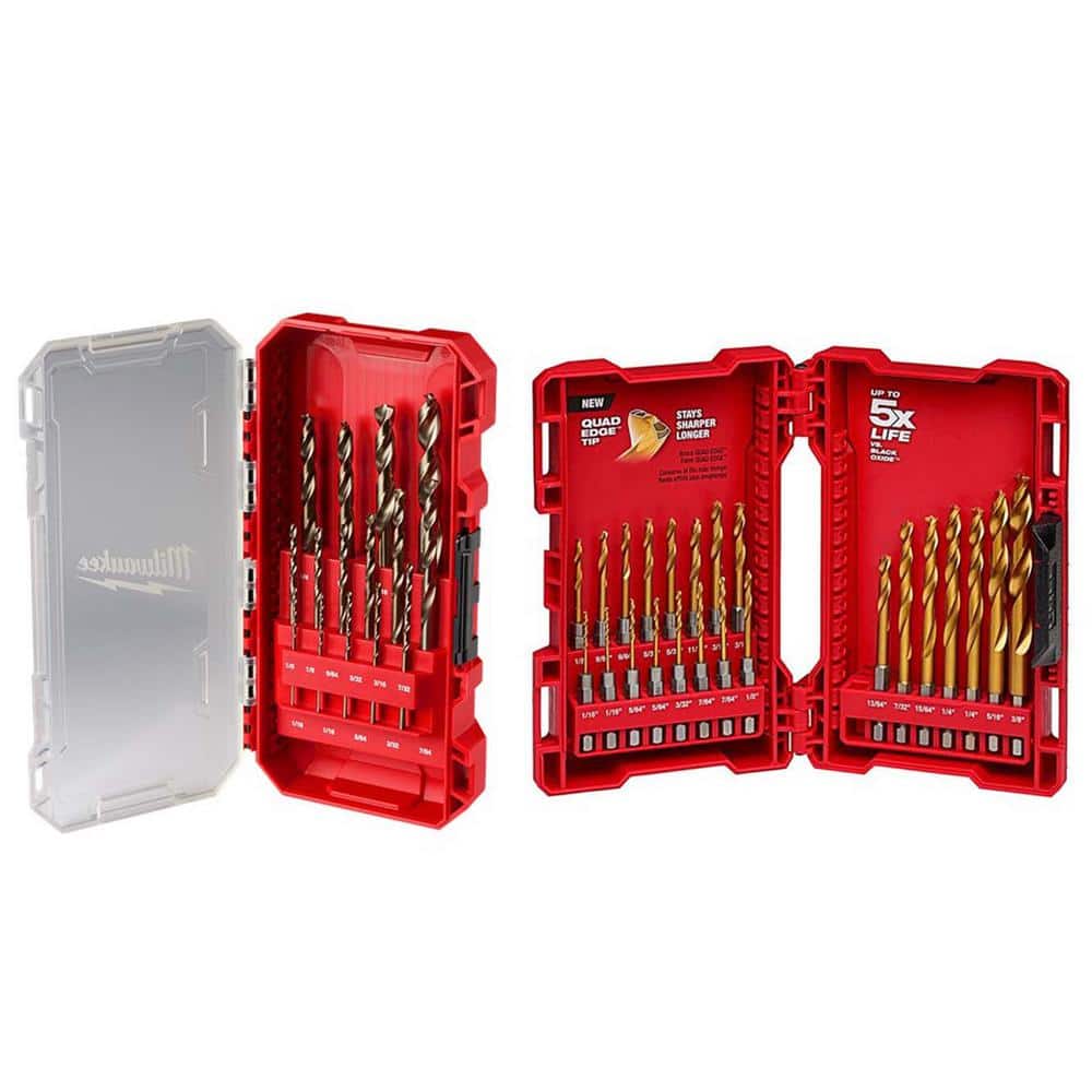 Milwaukee Cobalt Red Helix Drill Bit Set for Drill Drivers and SHOCKWA ...