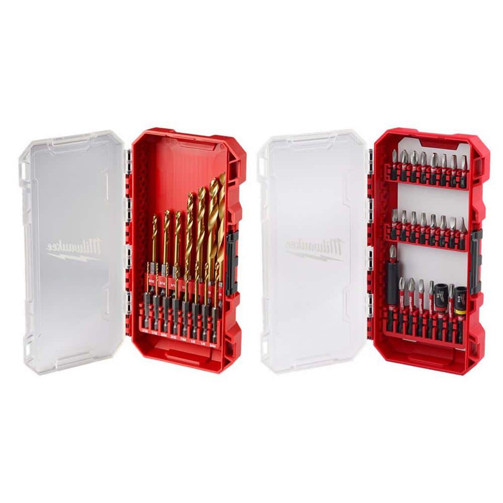 Milwaukee SHOCKWAVE Impact‑Duty Titanium Drill Bit Set with SHOCKWAVE ...