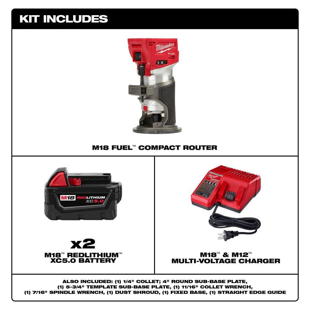 Milwaukee M18 FUEL 18V Lithium-Ion Brushless Cordless Compact Router w ...