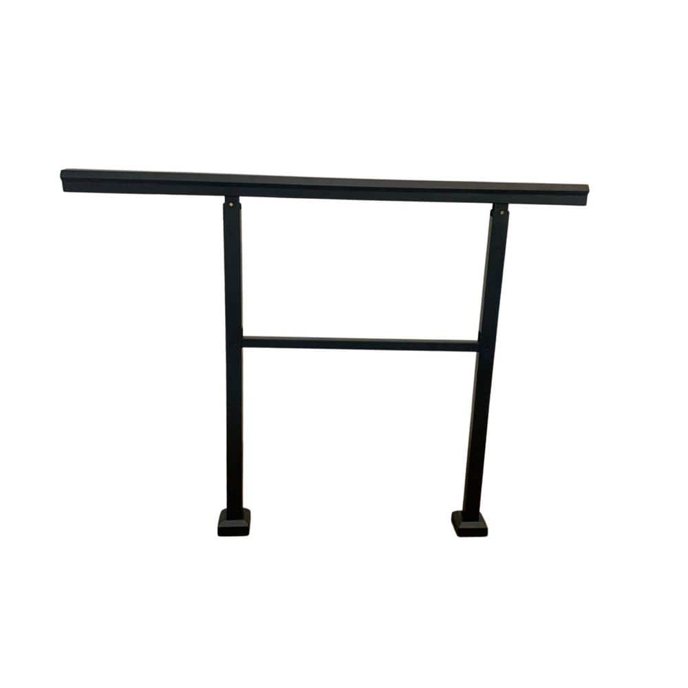 NUVO IRON 34.75 in. H x 48 in. W Black Aluminum Stair Railing Kit ...