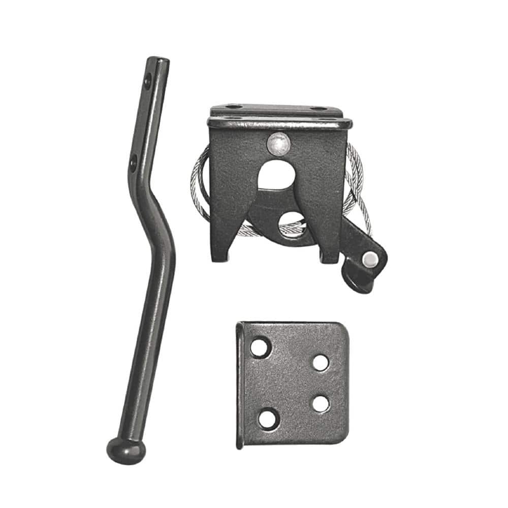 NUVO IRON 6.5 in. Black Galvanized Steel Spring Loaded Latch and Catch ...