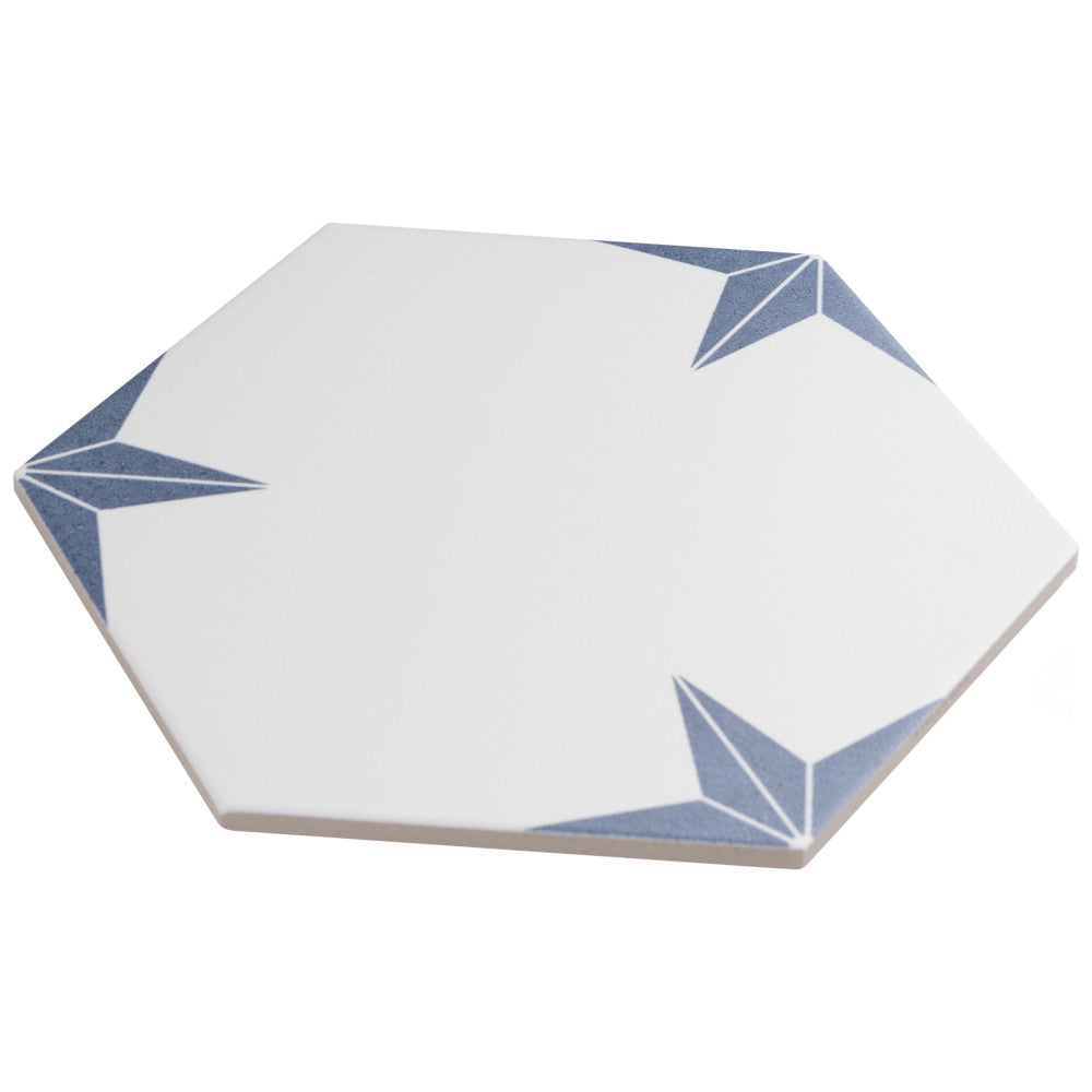 Stella Hex Azul 8-5/8 in. x 9-7/8 in. Porcelain Floor and Wall Tile (1 ...