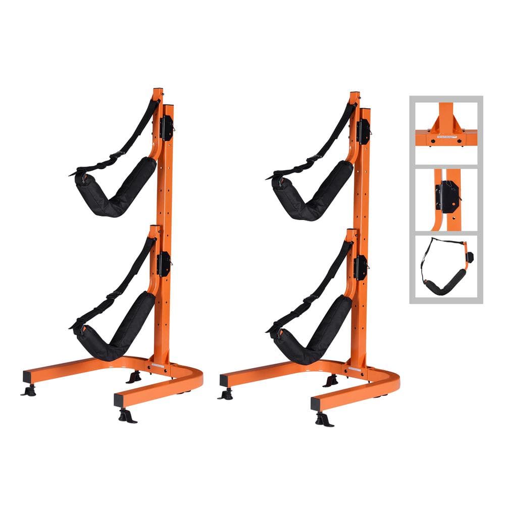 Orange Kayak 2-Canoes Self Standing Cradle Storage Rack – Super Arbor
