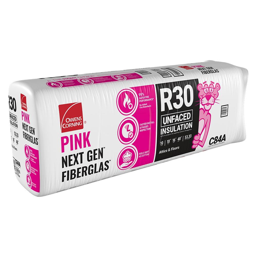 Owens Corning R-30 Unfaced Fiberglass Insulation Batts, 10 in. x 16 in ...