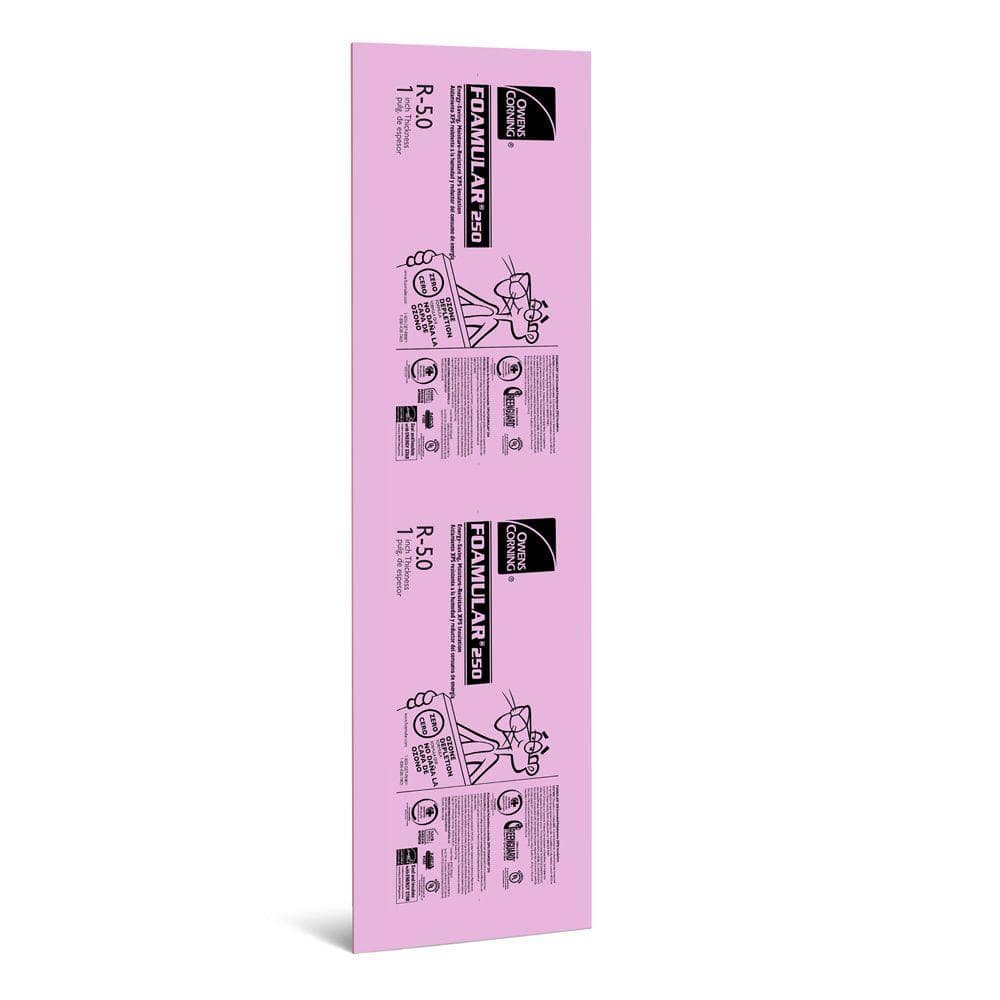 Owens Corning FOAMULAR 250 XPS Insulation Board, R-5, 1 in x 24 in x 8 ...
