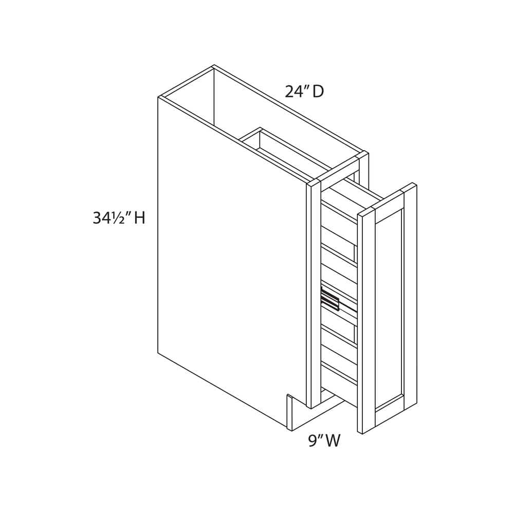 Norfolk Assembled 9 in. W x 34.5 in. H x 24 in.D Ply Base Cabinet Full ...