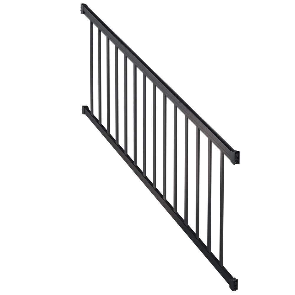 Peak Aluminum Railing 6 ft. Aluminum Deck Railing Stair Kit with Picke ...