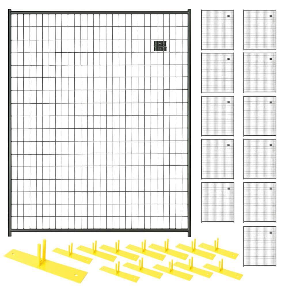 Perimeter Patrol 6 ft. x 60 ft. 12-Panel Black Powder-Coated Steel Wel ...