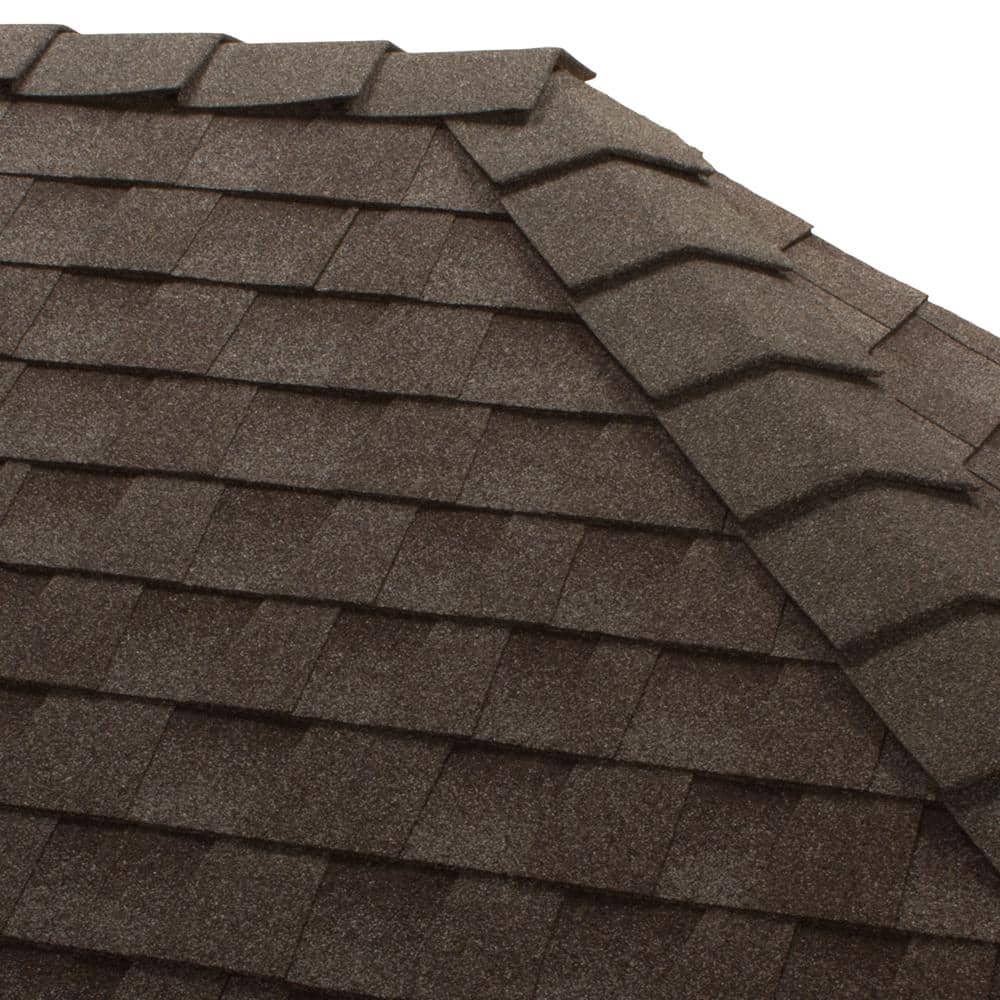GAF TimberCrest Bullnose Hip and Ridge Cap Shingles in Pewter/Stone Gr ...