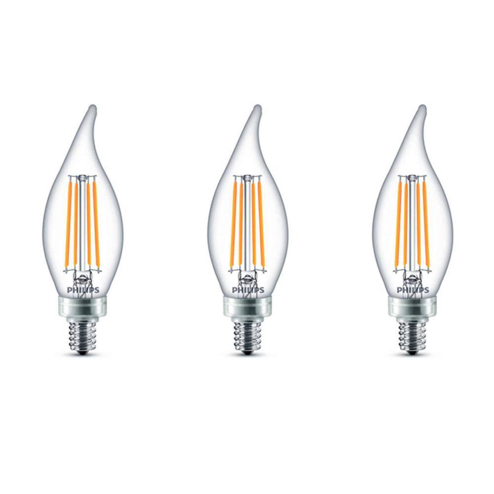 Philips 60-Watt Equivalent B11 Dimmable Edison LED Candle Light Bulb ...