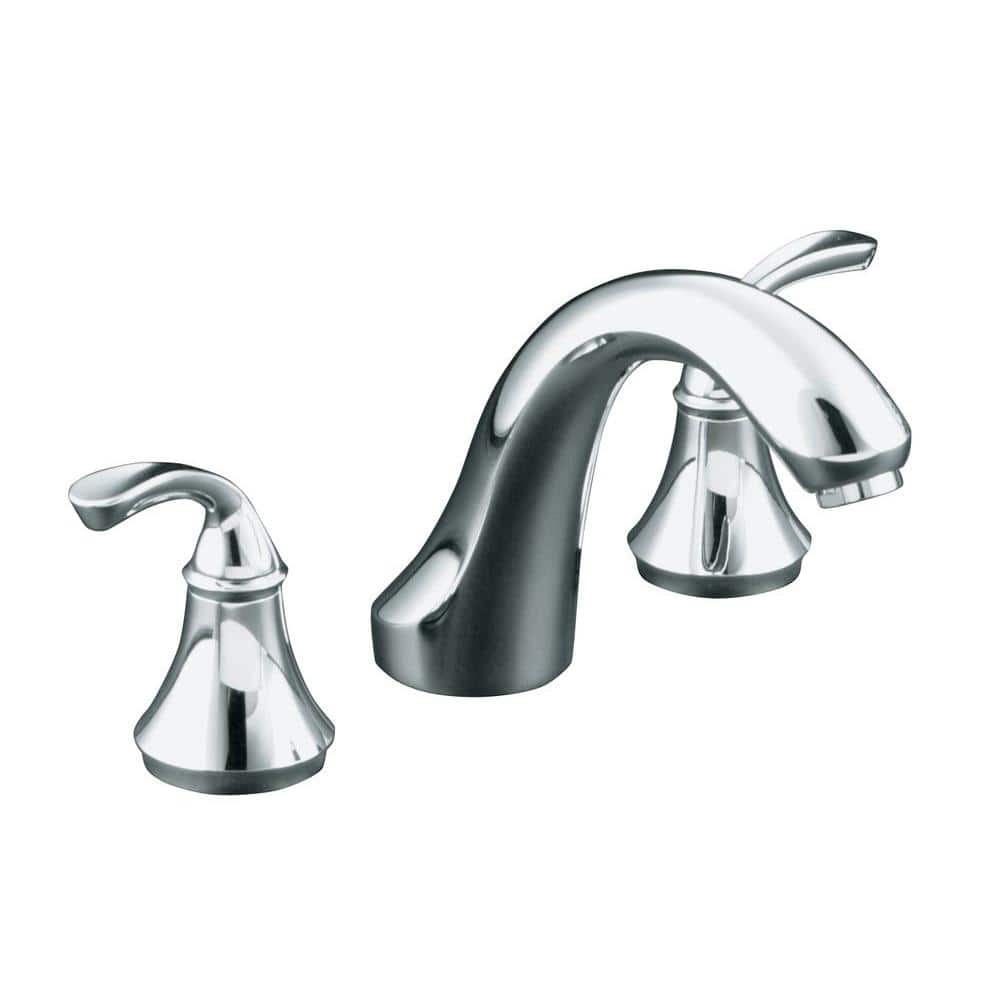 KOHLER Forte 8 in. 2-Handle Low-Arc Bath Faucet Trim in Polished Chrom ...
