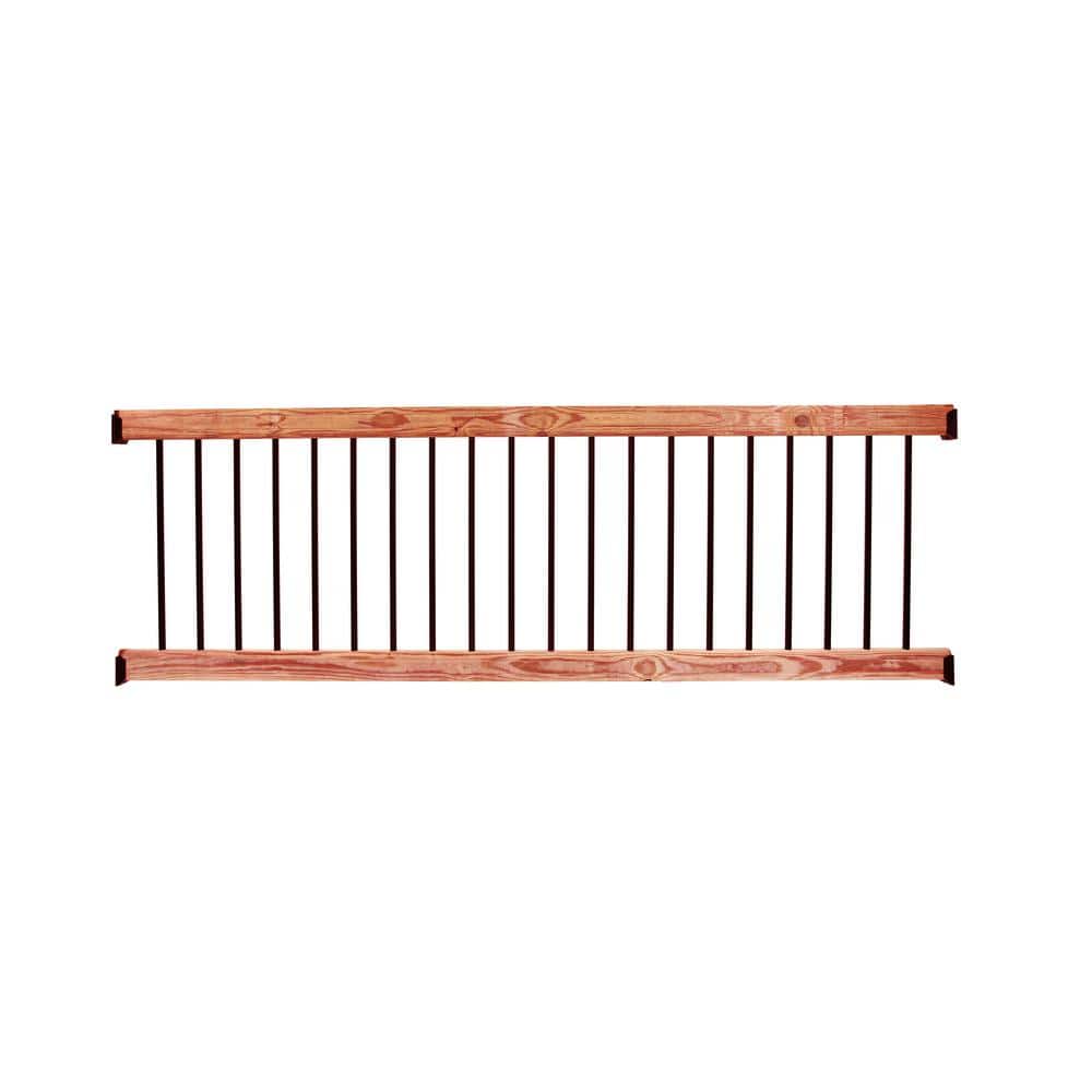 ProWood Western Red Cedar 8 ft. Railing Kit with Black Aluminum Balust ...