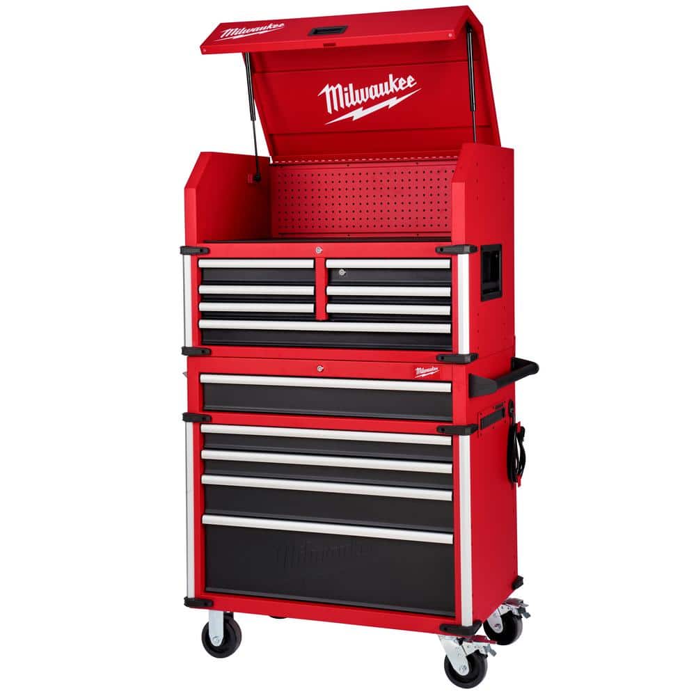 Milwaukee High Capacity 36 in. W x 22 in. D 12-Drawer Rolling Tool Che ...