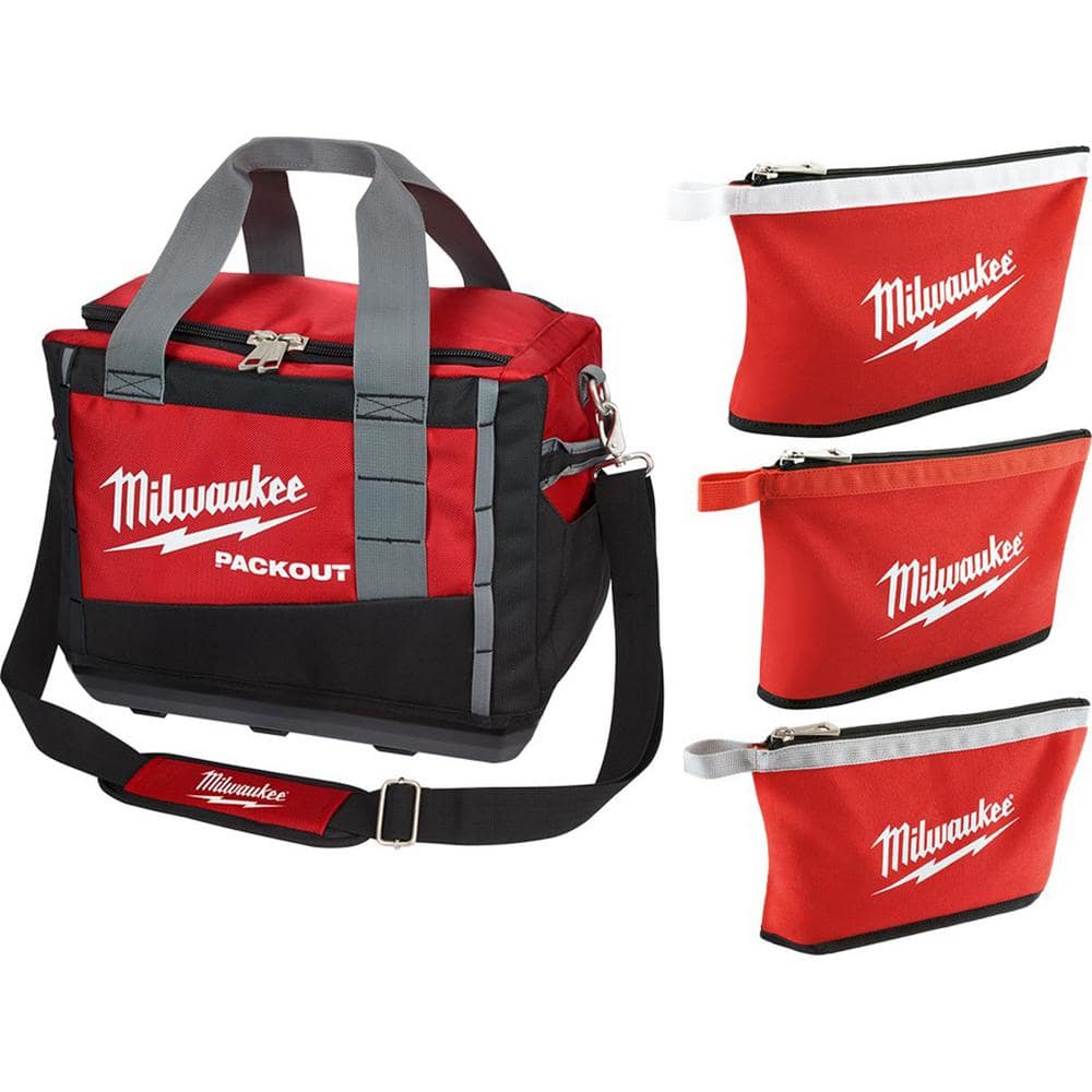 Milwaukee 15 in. PACKOUT Tool Bag/Tote with Zipper Tool Bags in Multi ...