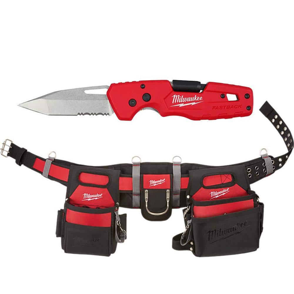 Milwaukee Adjustable Electricians Work Waist Tool Belt with 5-in-1 Fol ...