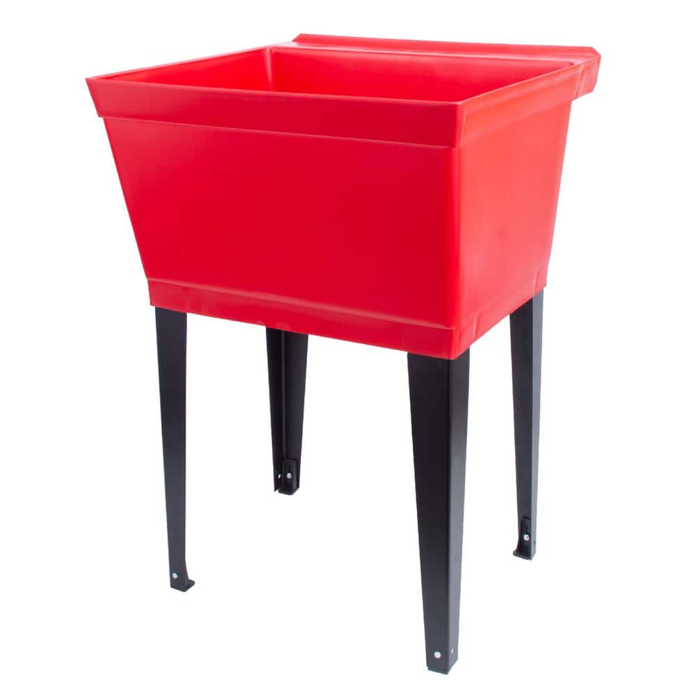 TEHILA 22.875 in. x 23.5 in. Thermoplastic Freestanding Red Utility Si ...