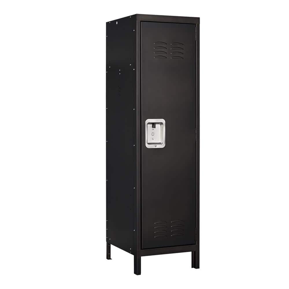 LISSIMO 55 in. H 1-Shelf Metal Storage Locker, Lockable Employees Meta ...
